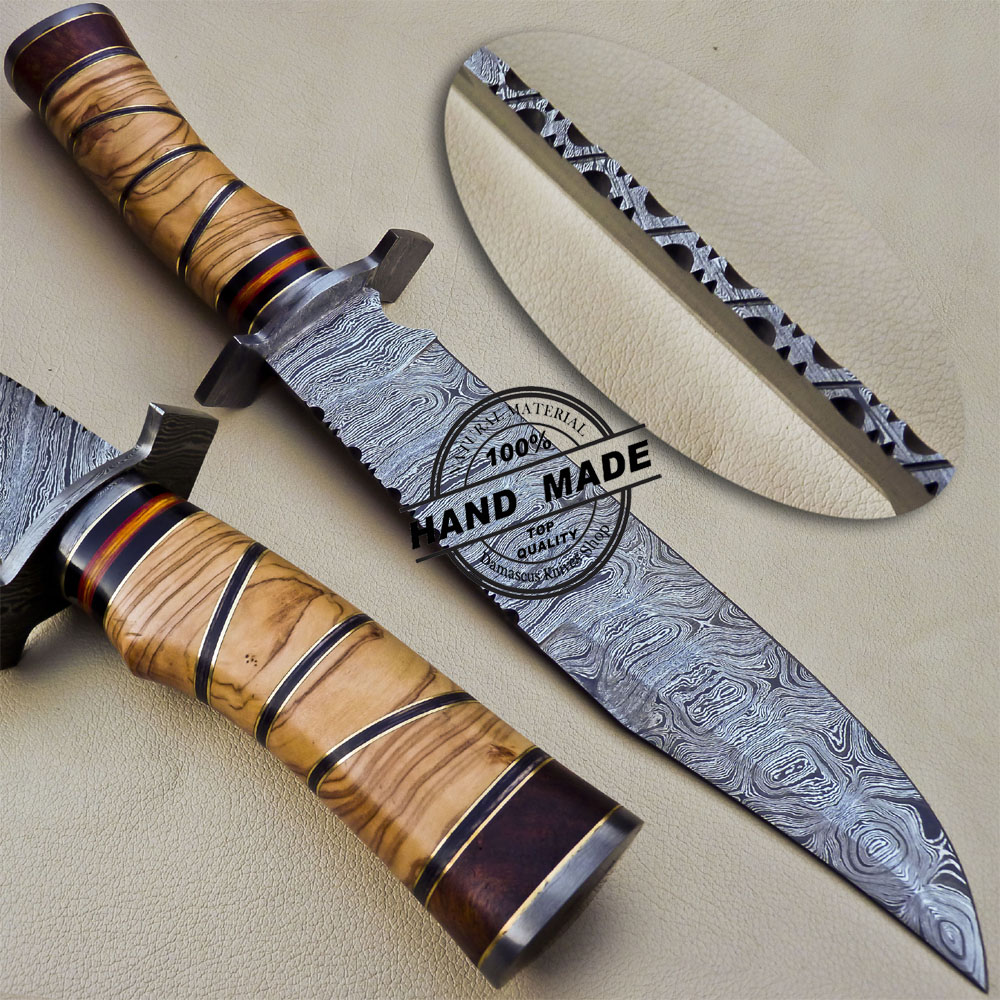Blank Blade Damascus Tracker Knife Custom Handmade Damascus Steel Blank Blade Damascus Tracker Knife Custom Handmade Damascus Steel